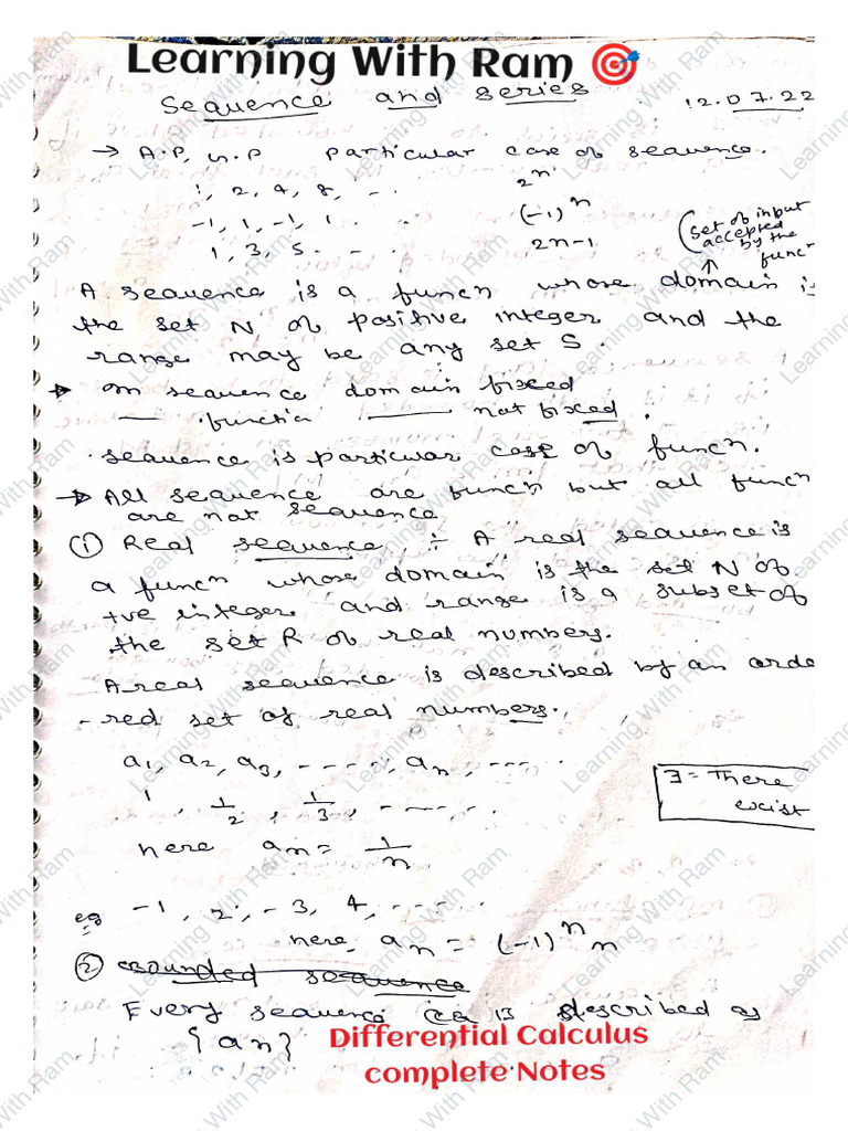 Mathematics 3 Differential Calculus Complete Notes | PDF