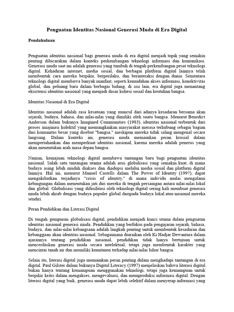 Tugas Generasi Muda Di Era Digital | PDF