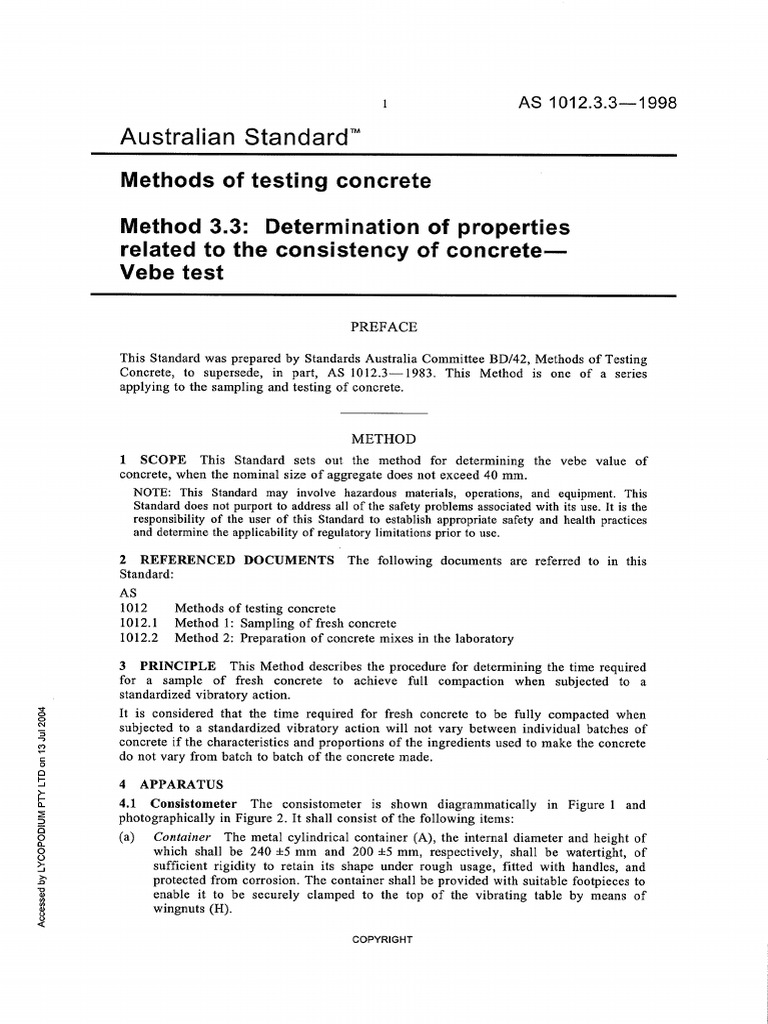 As 1012.3.3 1998 Determination of Properties Related To The Consistency ...