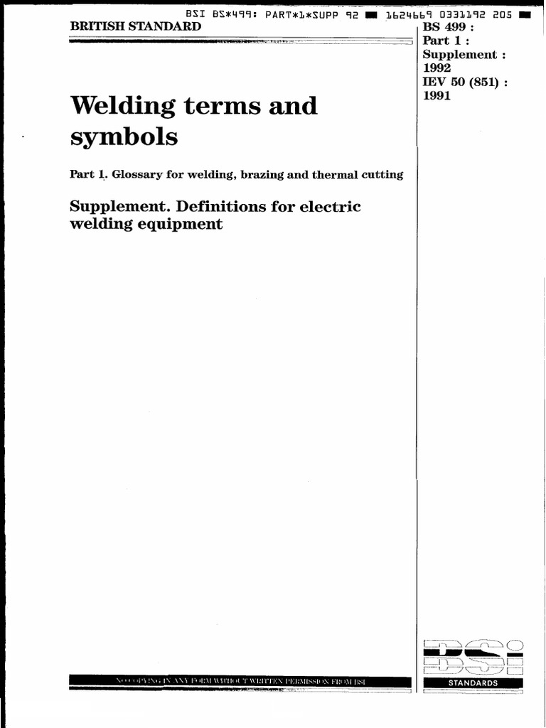 BS 499-1 | PDF | Soldering | Welding