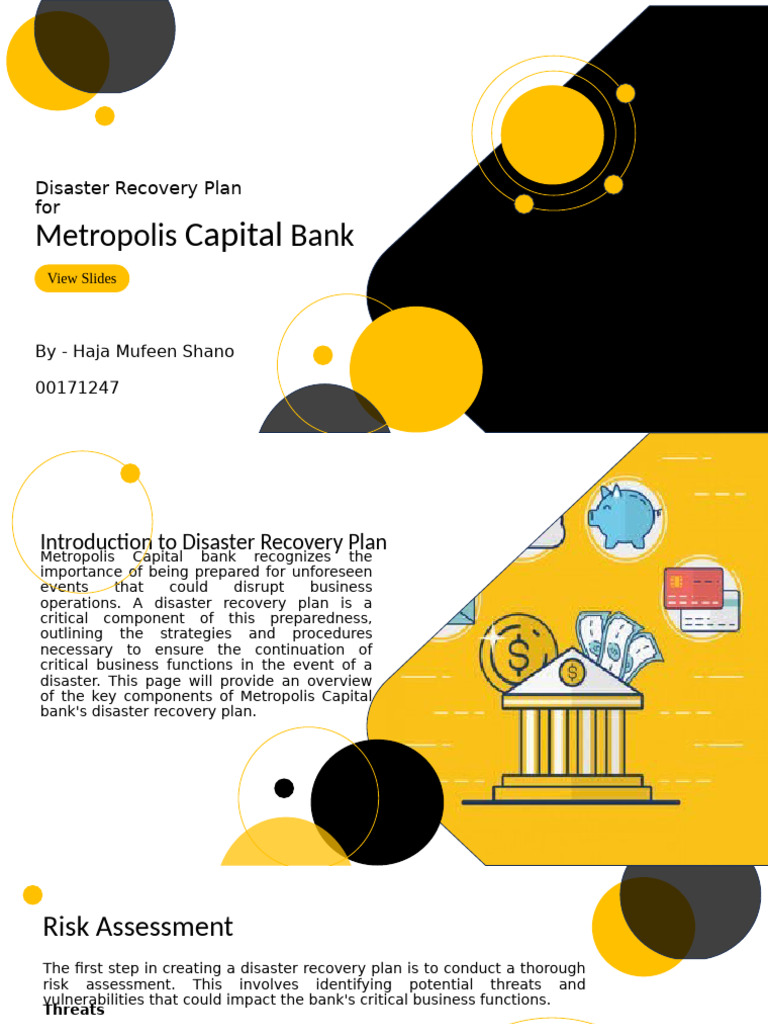 Metropolis Capital Bank Recovery Plan | PDF | Disaster Recovery | Backup