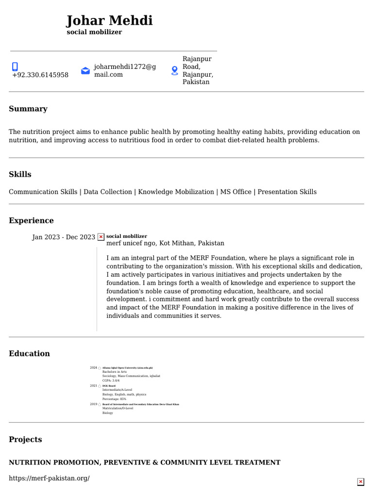 Johar CV | PDF | Social Science