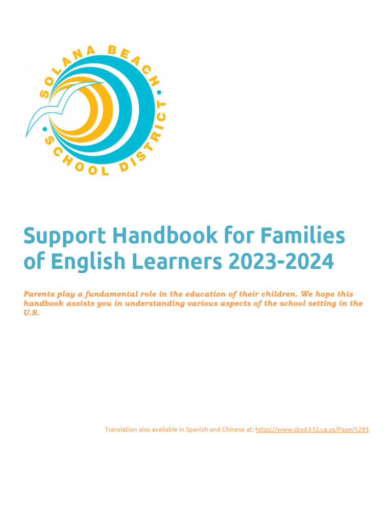 Support Handbook For Families of English Learners 2023-2024 | PDF | Individualized Education ...
