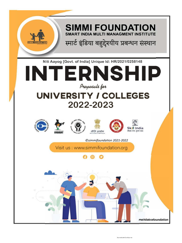 SIMMI Internship Brochure 2022 | PDF | Marketing