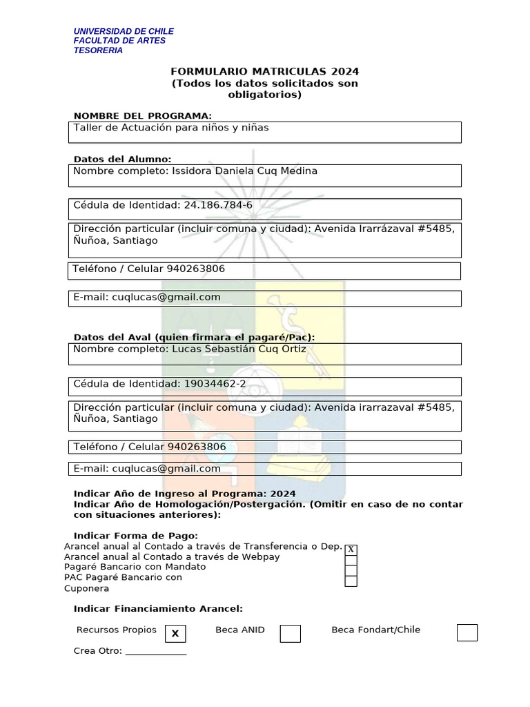 FORMULARIO MATRICULA 2024.ok | PDF