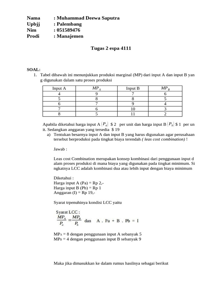Tugas2 (ESPA4111) | PDF