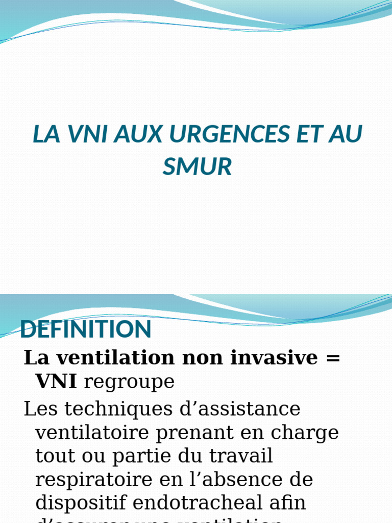 VNI en Urgences : Indications et Contre-indications | PDF | Respiration ...