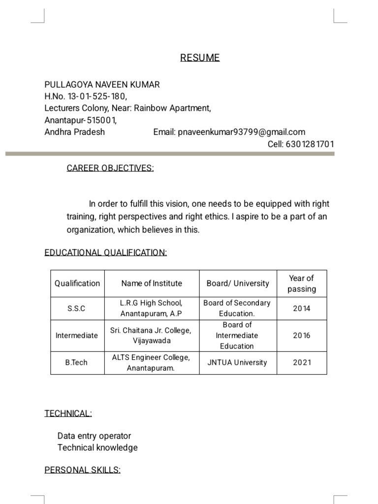 RESUME (Naveen) - 1 | PDF