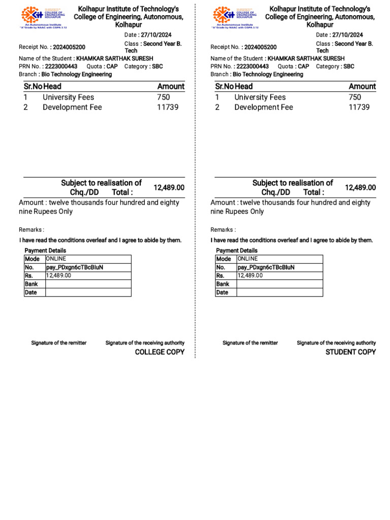 Document SY Fees | PDF
