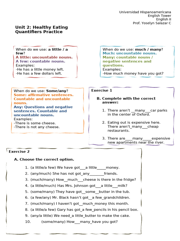 Quantifiers Practice Waldir Duran | PDF | Semantic Units | Semantics