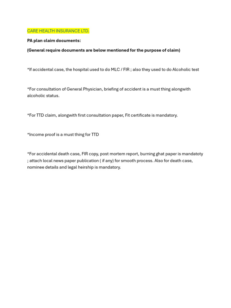 PA Claim Documents | PDF | Law