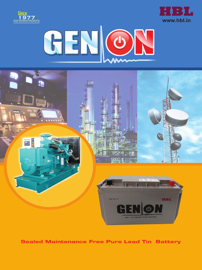 Genset Battery Solutions Guide | PDF | Electromagnetism | Manufactured ...