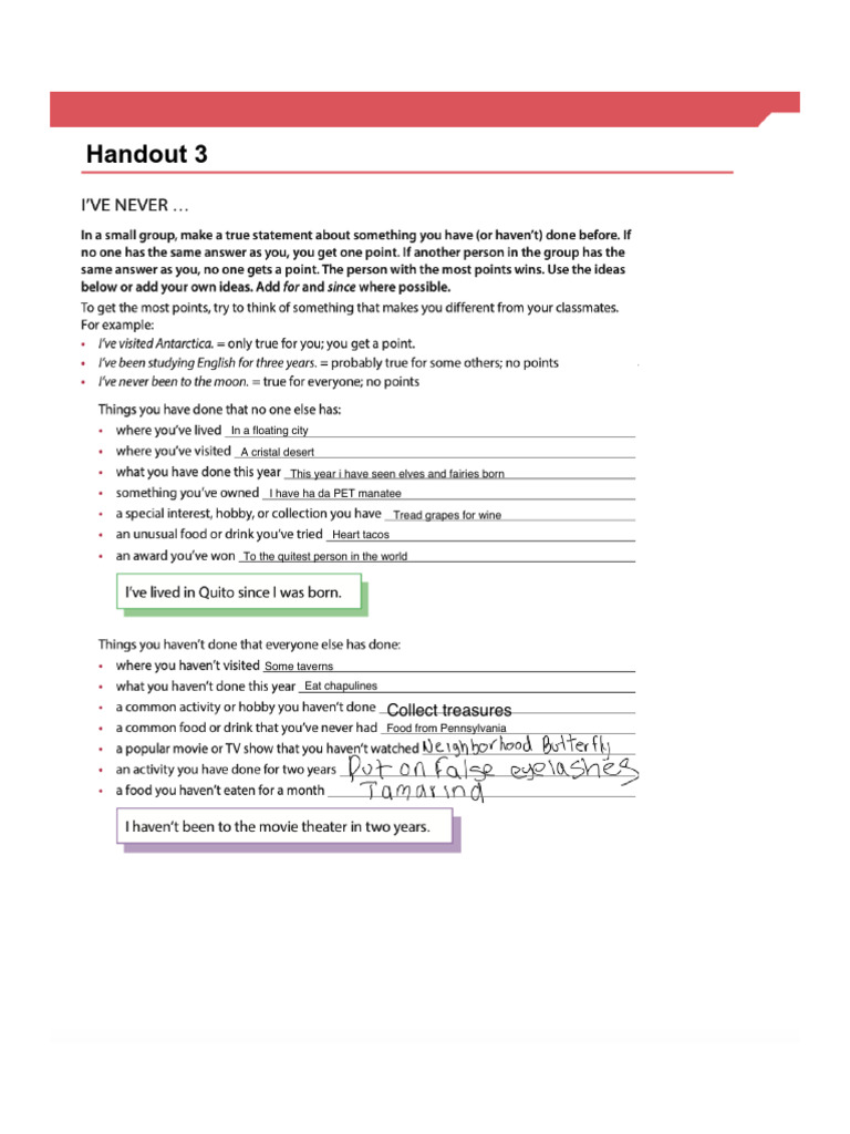 BUS 2.0 Level 3 Lesson Plan 2 Handout 3 | PDF