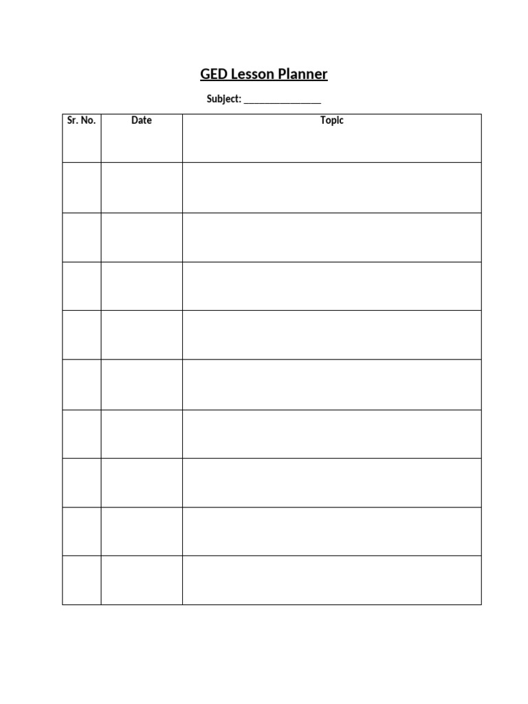 GED Lesson Plannar | PDF