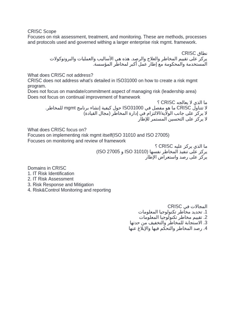 CRISC Domain 1 | PDF