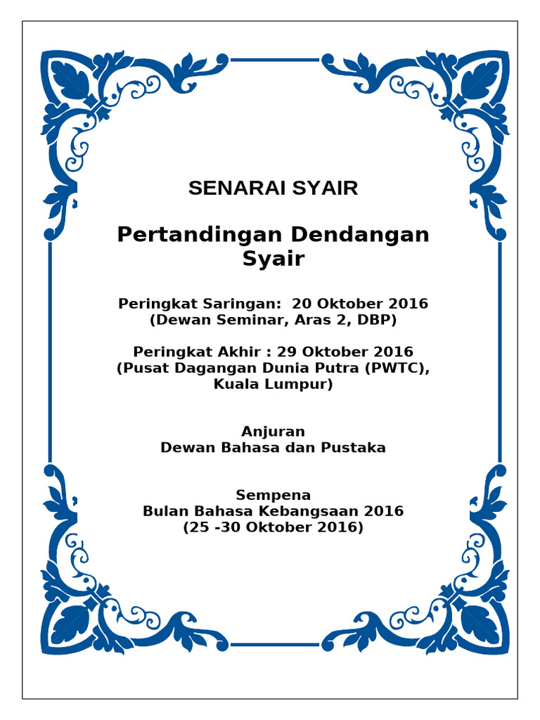 Senarai Syair | PDF | Agama & Spiritualitas