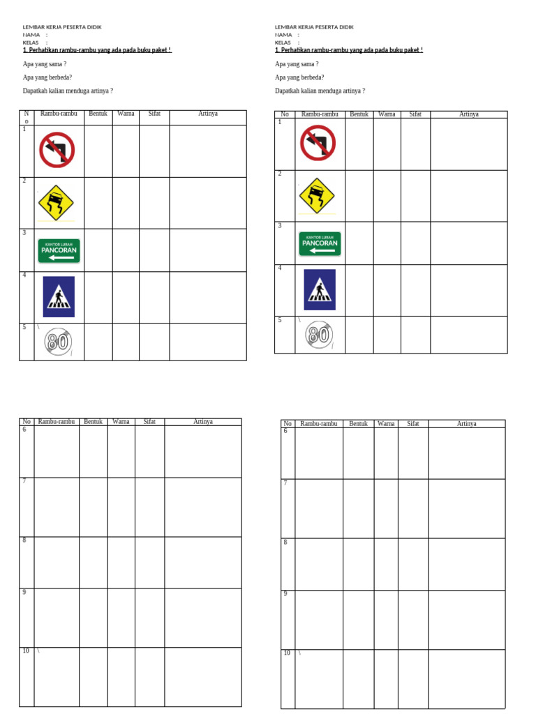 LKPD Rambu-Rambu | PDF