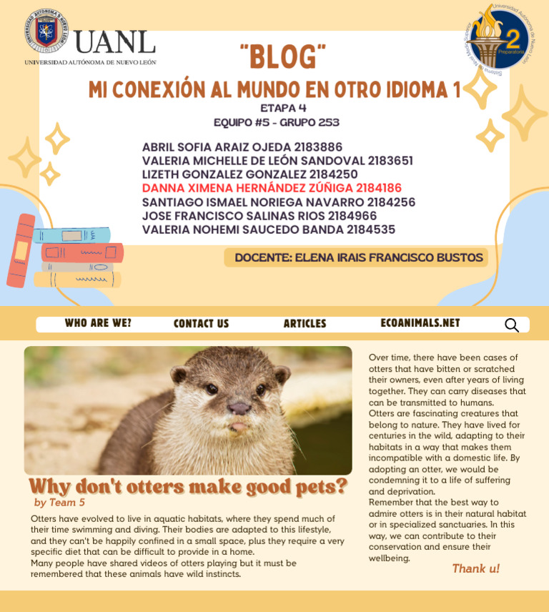 Presentación Inglés E4 - 20241120 - 142508 - 0000 | PDF | Aquatic Mammals