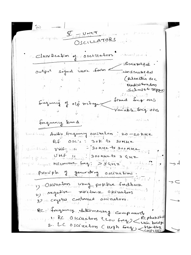 AC Unit-5 Oscillators | PDF