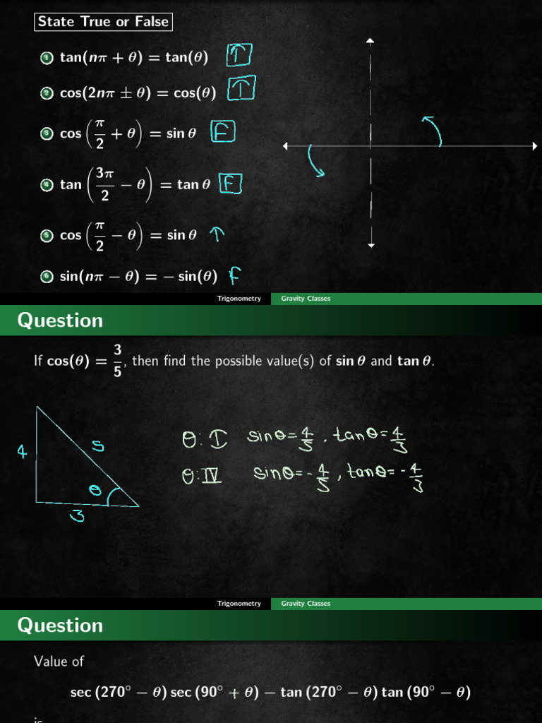 Trigoclass 11 | PDF | Trigonometry | Elementary Mathematics