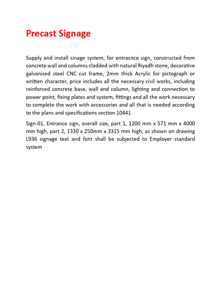 Precast Signage | PDF | Computers