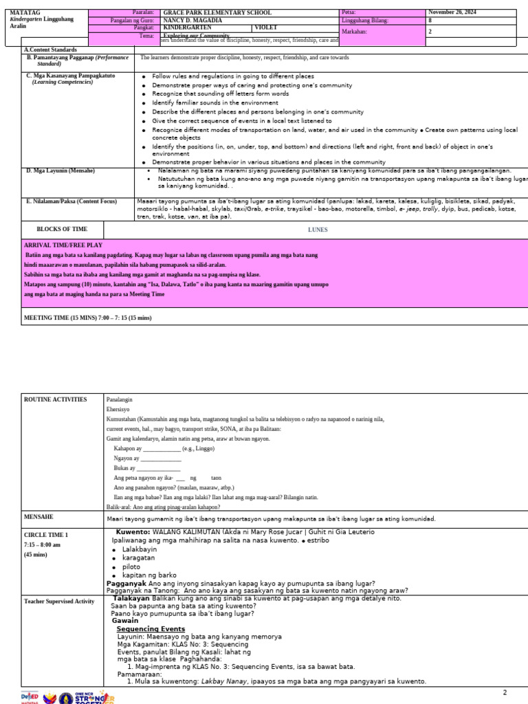 DLP-Q2-W8-D2 Kinder | PDF