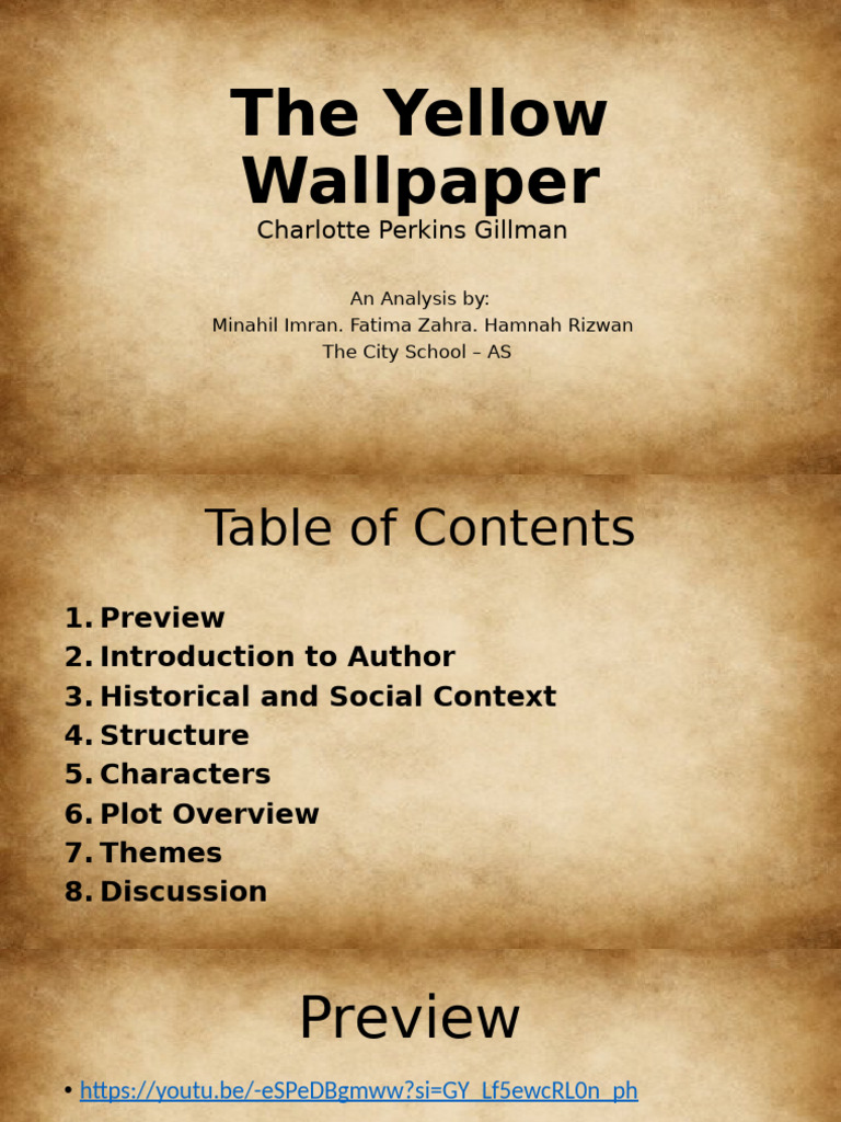 "Plot Analysis of The Yellow Wallpaper" | PDF | The Yellow Wallpaper ...