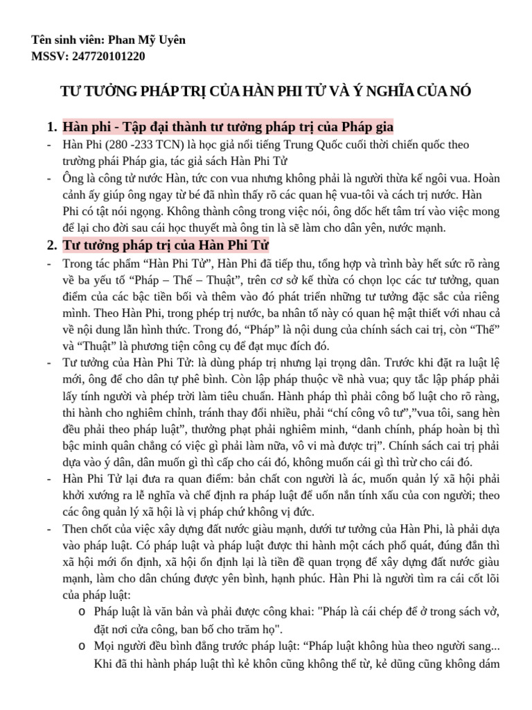 THML - Hàn Phi Tử | PDF