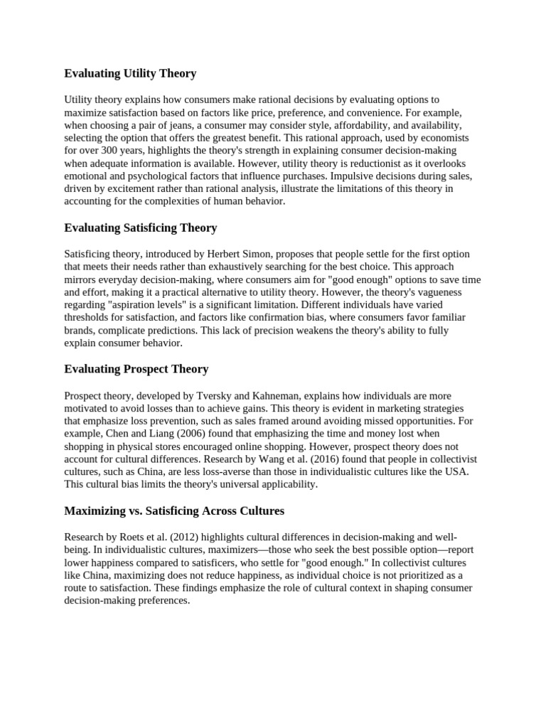 Evaluating Utility Theory | PDF | Decision Making | Rationality