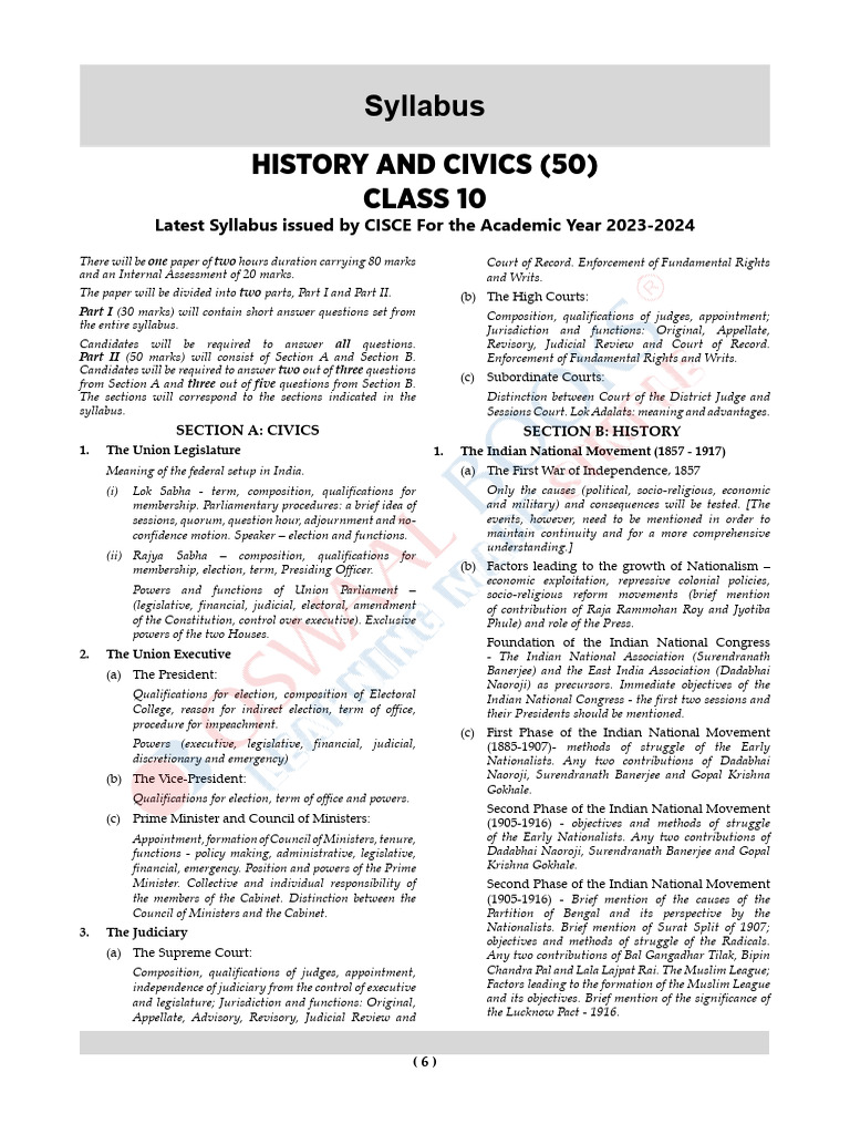 History Civics-Syllabus | PDF | Indian Nationalism | Indian ...