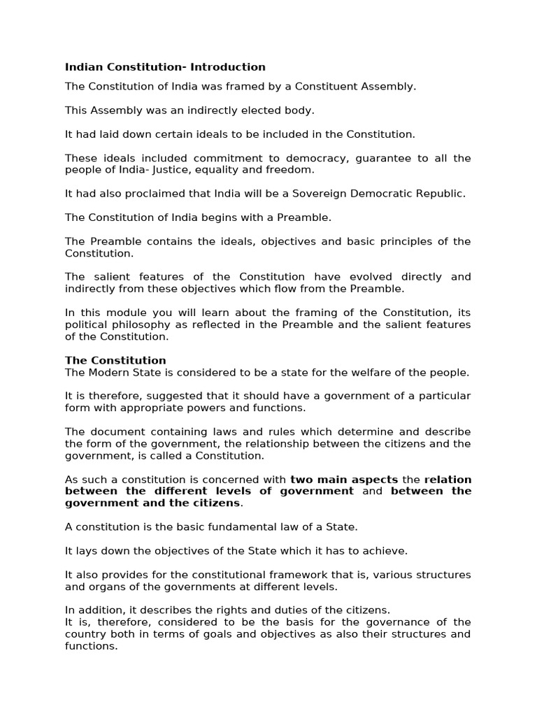 Overview of India's Constitution Formation | PDF | Constitution ...