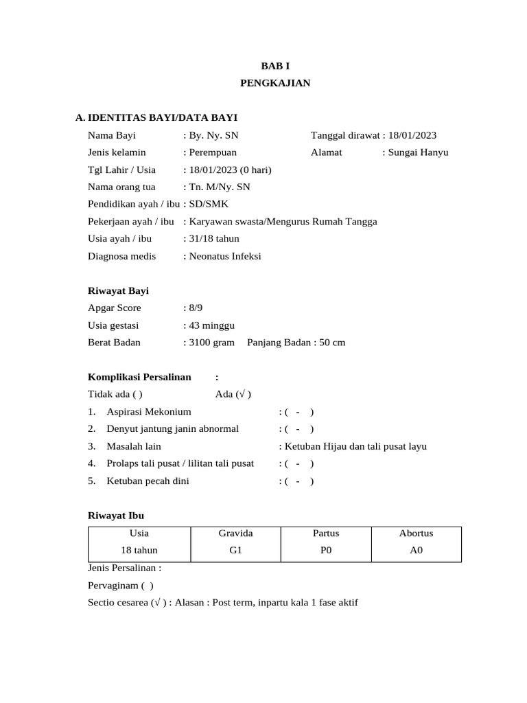Askep Neonatus Infeksi | PDF