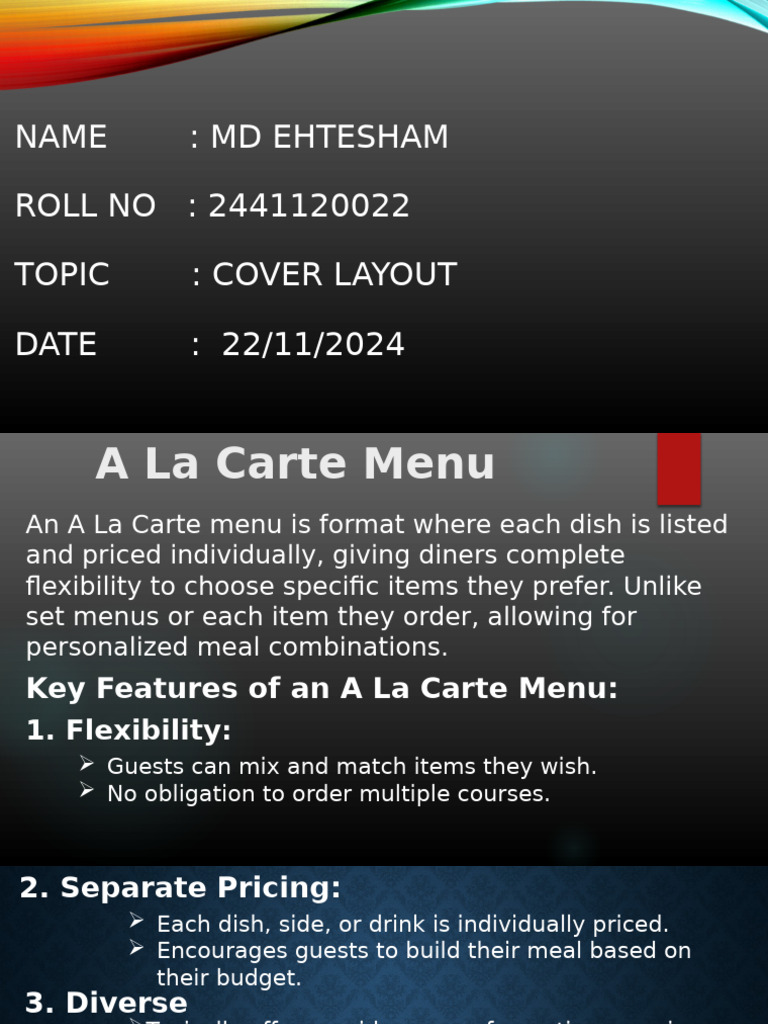 A La Carte Menu and Table D Hote Menu | PDF | Menu | Tableware A La Carte Menu and Table D Hote Menu | PDF | Menu | Tableware