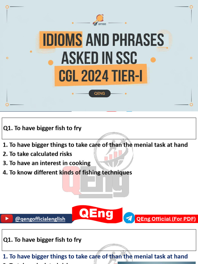 Idioms - CGL 2024 (Without Annotations) | PDF | Penelope