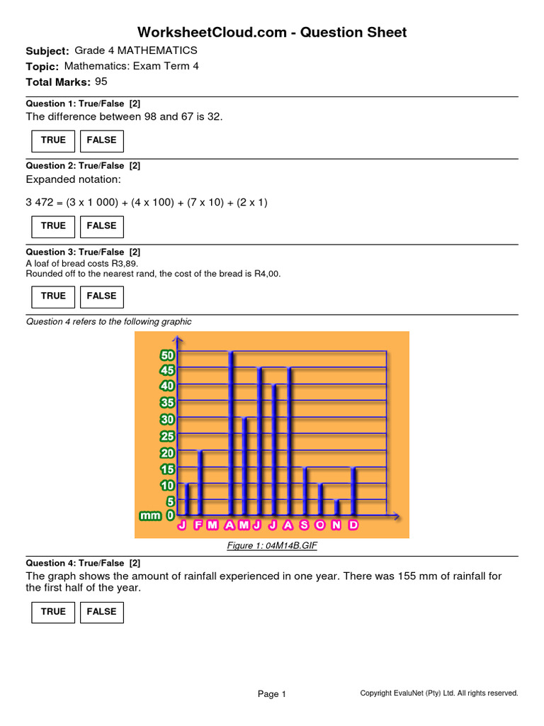 G4 Mathematics Term 4 Exam | PDF | Mathematics
