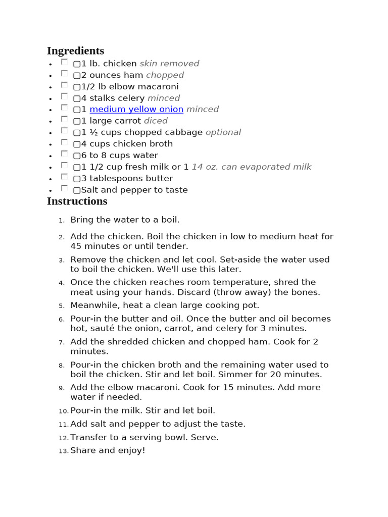 How To Cook Sopas | PDF