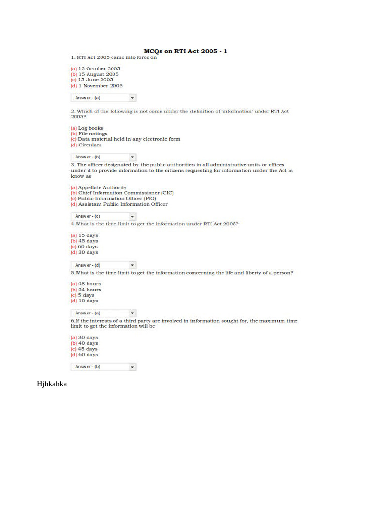 RTI Rules Overview | PDF