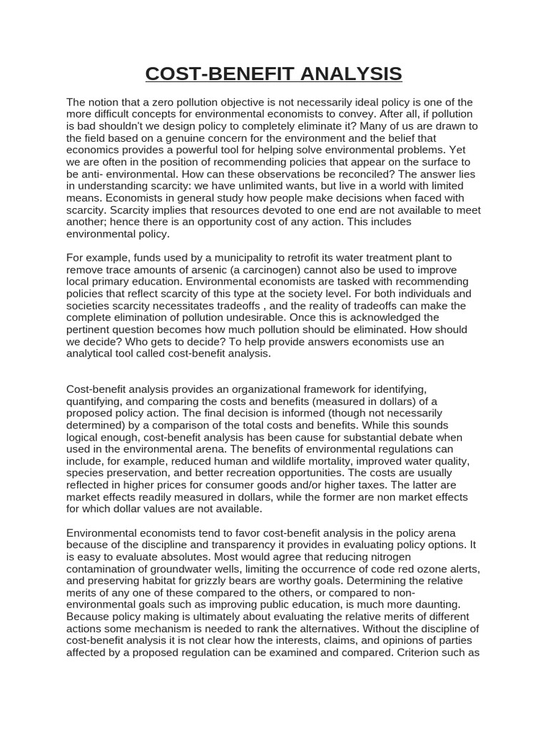 Cost Benefit Analysis, Sensitivity Analysis | PDF | Cost–Benefit Analysis | Sensitivity Analysis