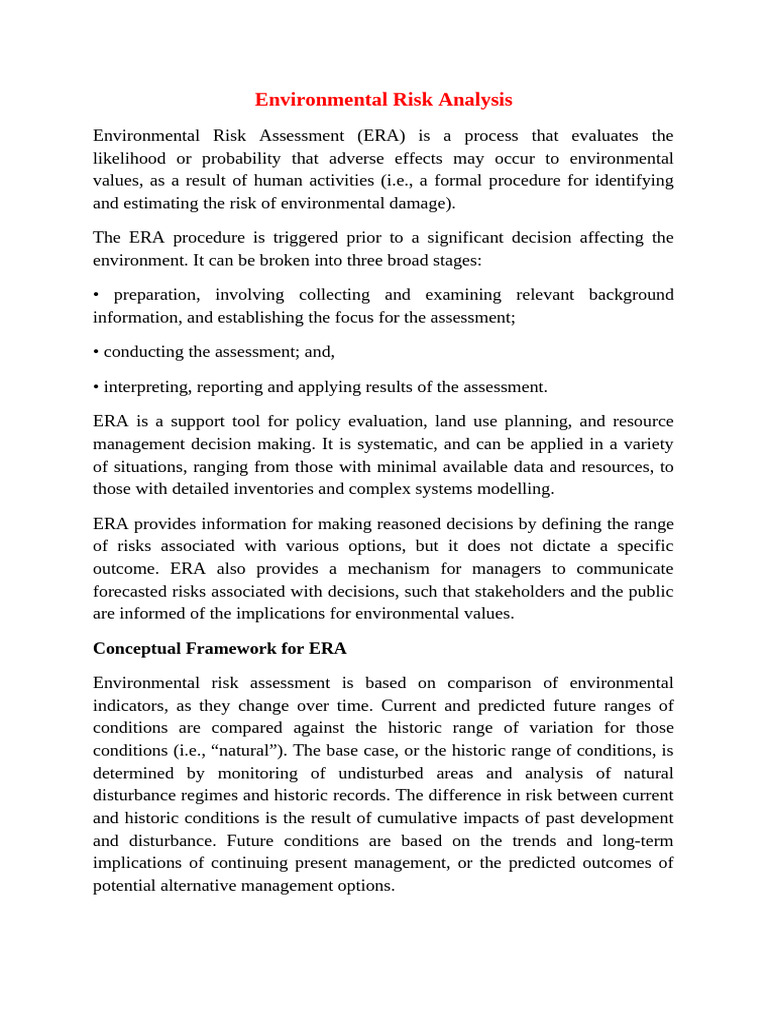 Environmental Risk Assessment | PDF | Risk | Risk Assessment