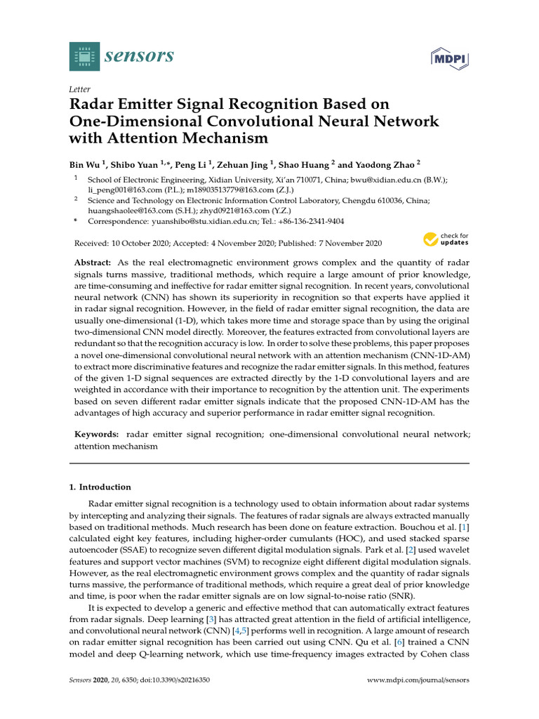 Radaremittersignalrecognitionbasedonone Dime Pdf Artificial Neural Network Radar 2075