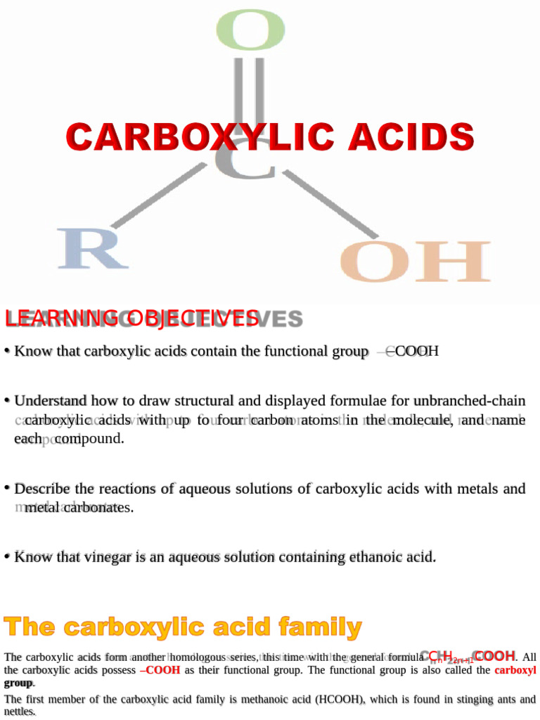 Carboxylic Acids and Esters | PDF | Ester | Acid