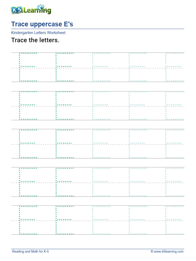 Tracing Uppercase Letters e | PDF