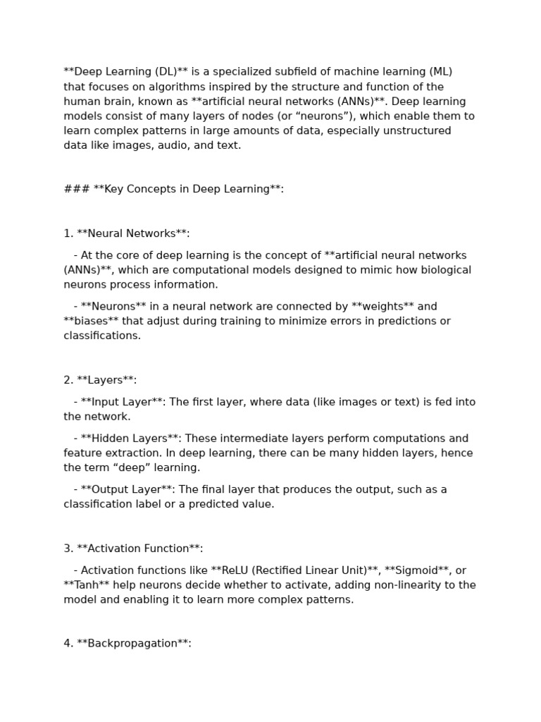 Deep Learning Notes | PDF | Artificial Neural Network | Deep Learning Deep Learning Notes | PDF | Artificial Neural Network | Deep Learning