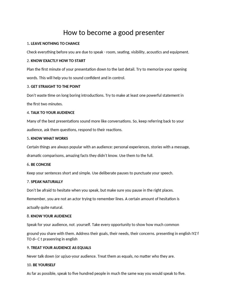 How To Become A Good Presenter | PDF | Laughter