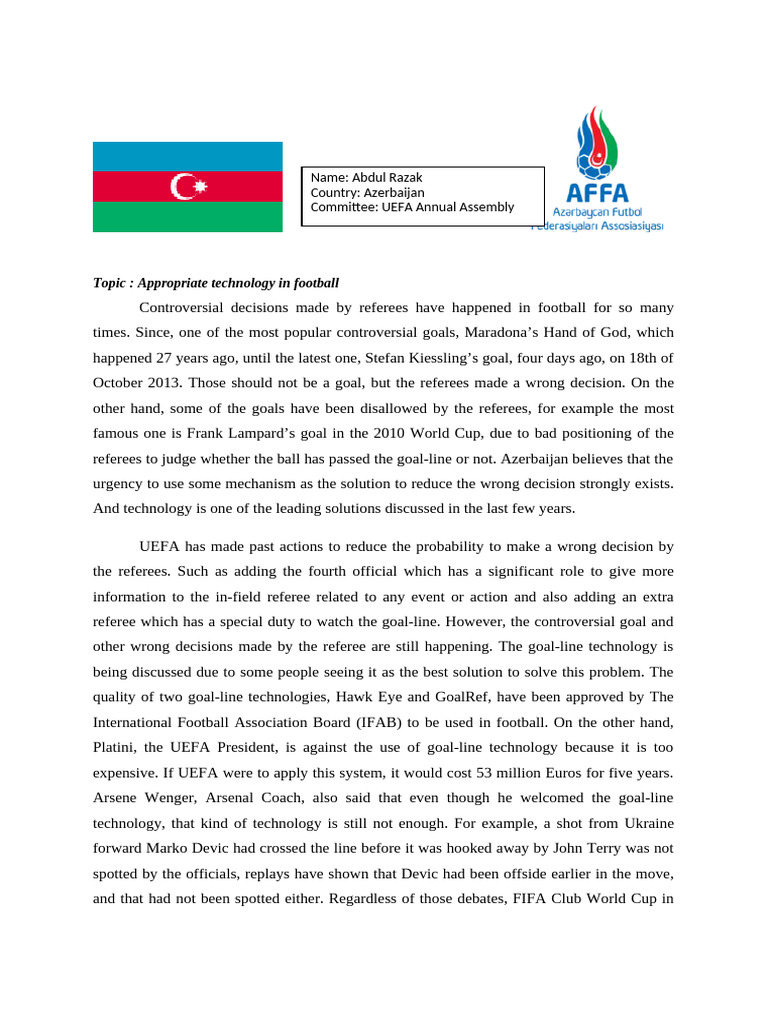 (Pospap) Azerbaijan UEFA IMUN 2013 | PDF | Sports | Association Football