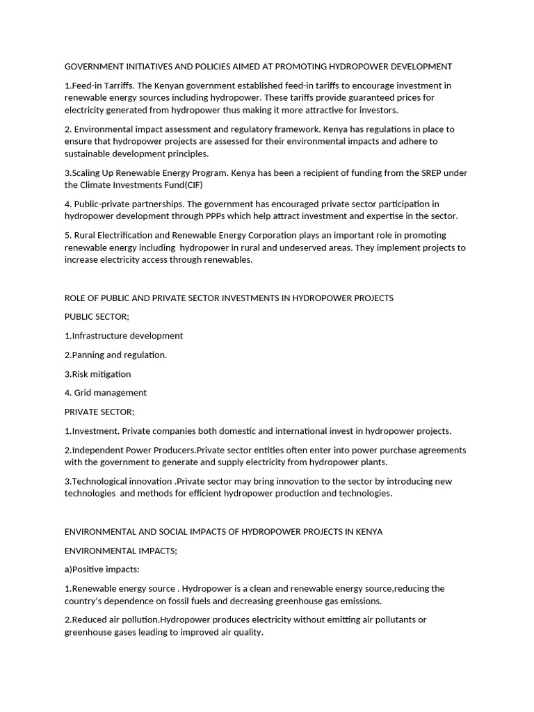 Hydro Assignment | PDF | Hydroelectricity | Renewable Energy