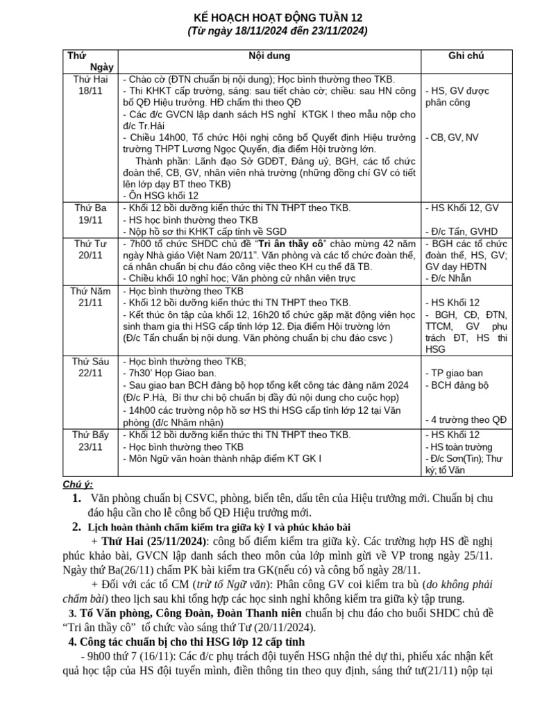 KH HD tuan 12 Tu 18-11 đến 23 -11 | PDF