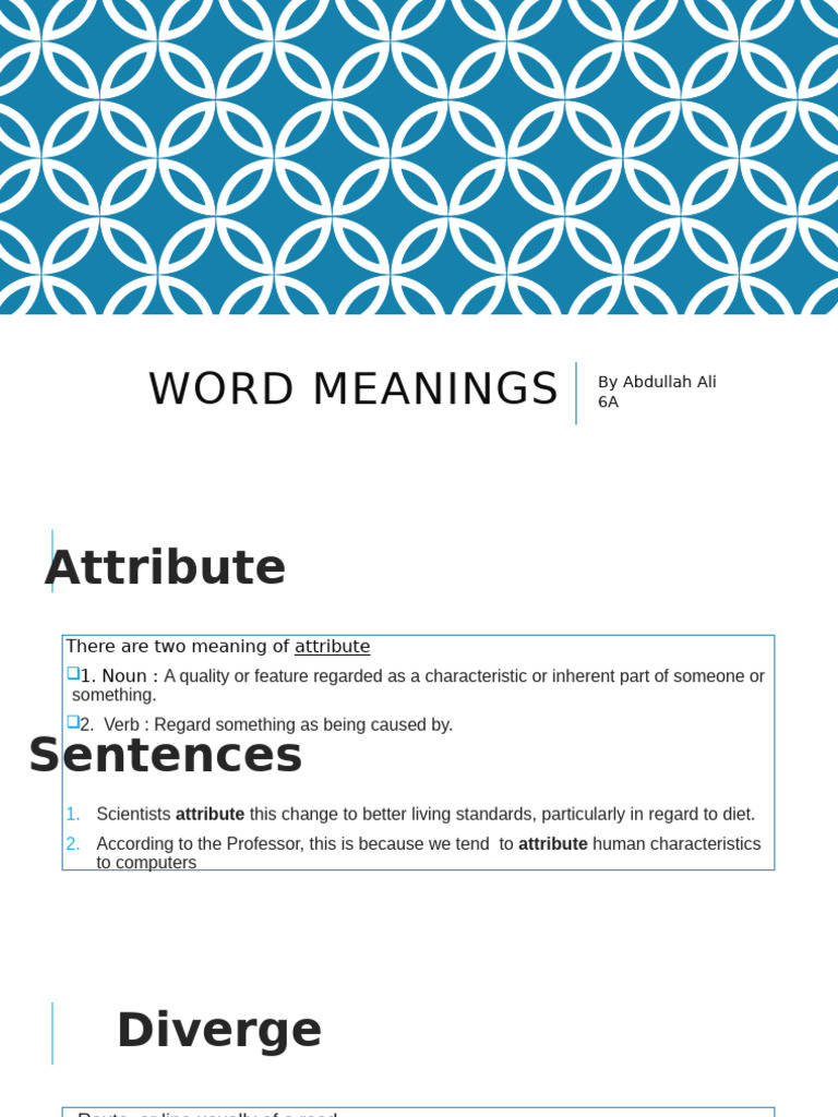 Word Meanings English | PDF