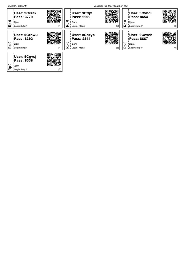 User Login Credentials List | PDF