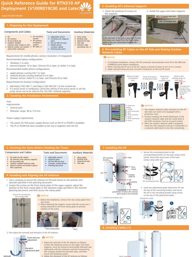 Quick Reference Guide For RTN510 AP Deployment (V100R019C00 and Later ...